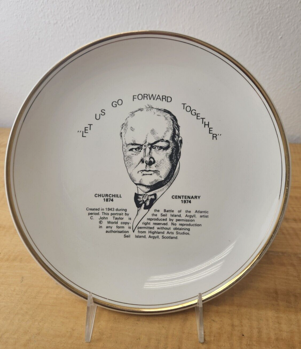 Winston Churchill 1884-1974 Centenary Plate, Highland Art Studios Scot ...