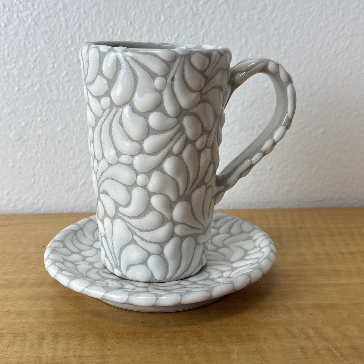 Talavera Tlax. Mex. Tlaxcala Mexico Pottery Teacup / Mug and Saucer ...
