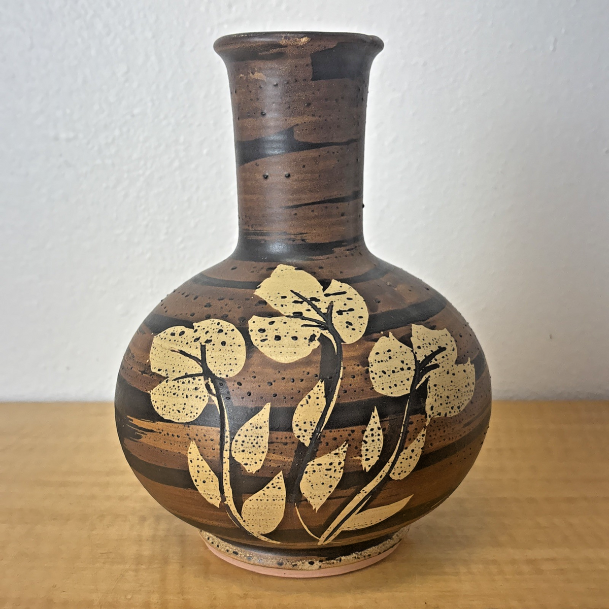 Vintage BENNETT WELSH 1972 PACIFIC STONEWARE POTTERY VASE Signed Brown ...