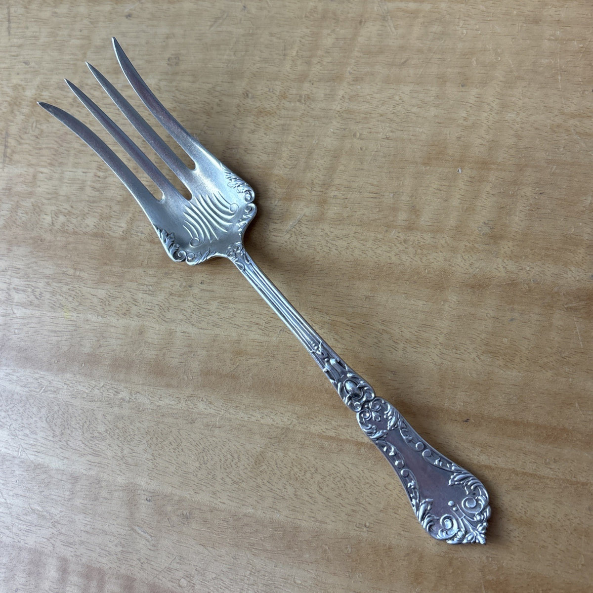 Orante Antique Silverplated Meat Fork Rare E. E. Muller XXS T. E. Mark ...