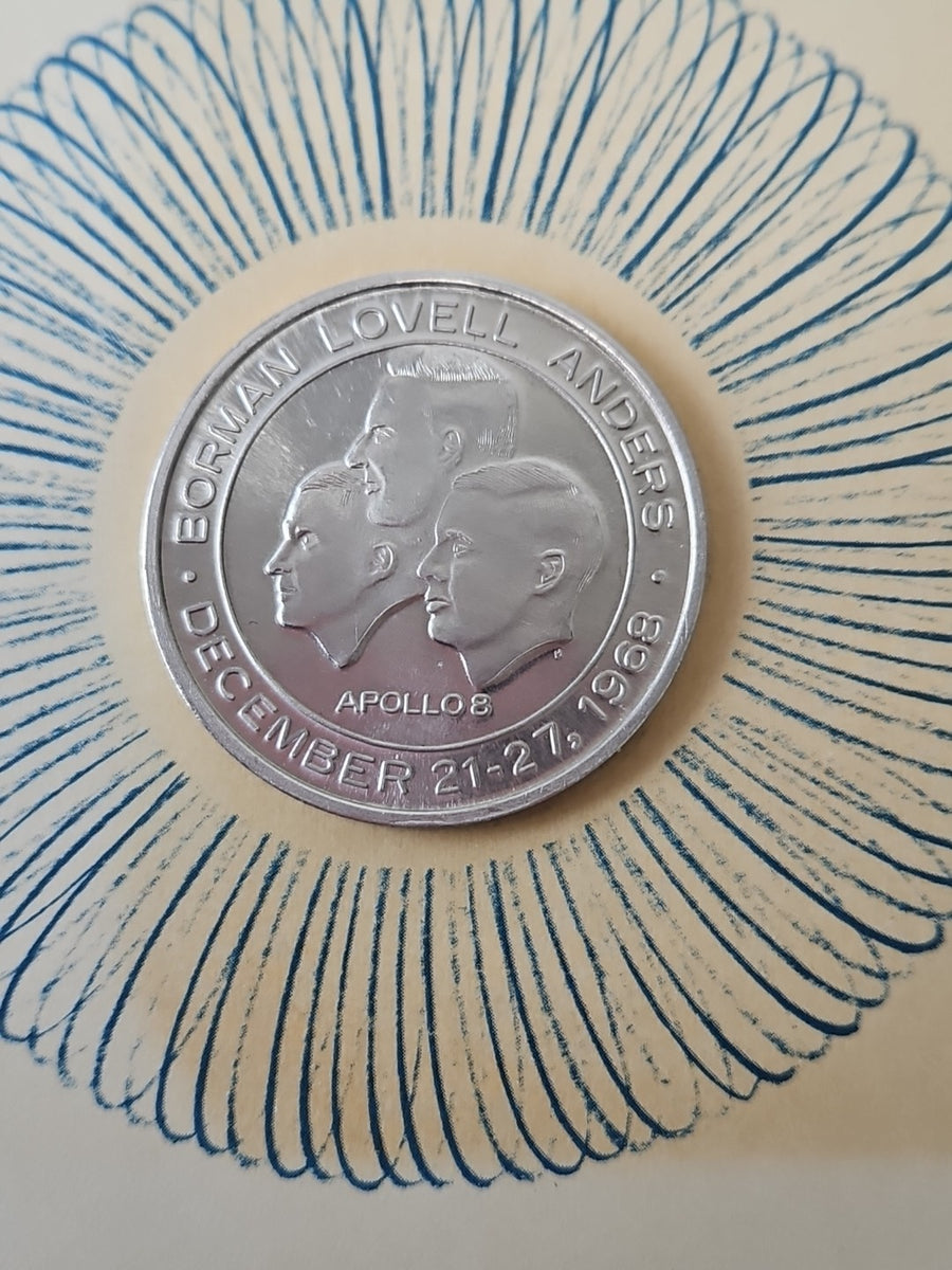 Apollo Lunar Mission Medallion 1968 Borman Lovell Anders in folder ...