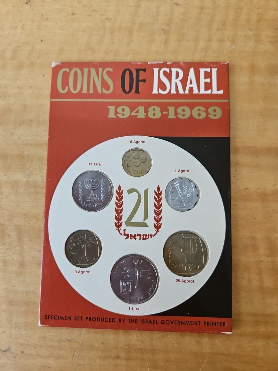 Coins of Israel 1948-1969 Jerusalem Specimen Set in package, 6 coins ...