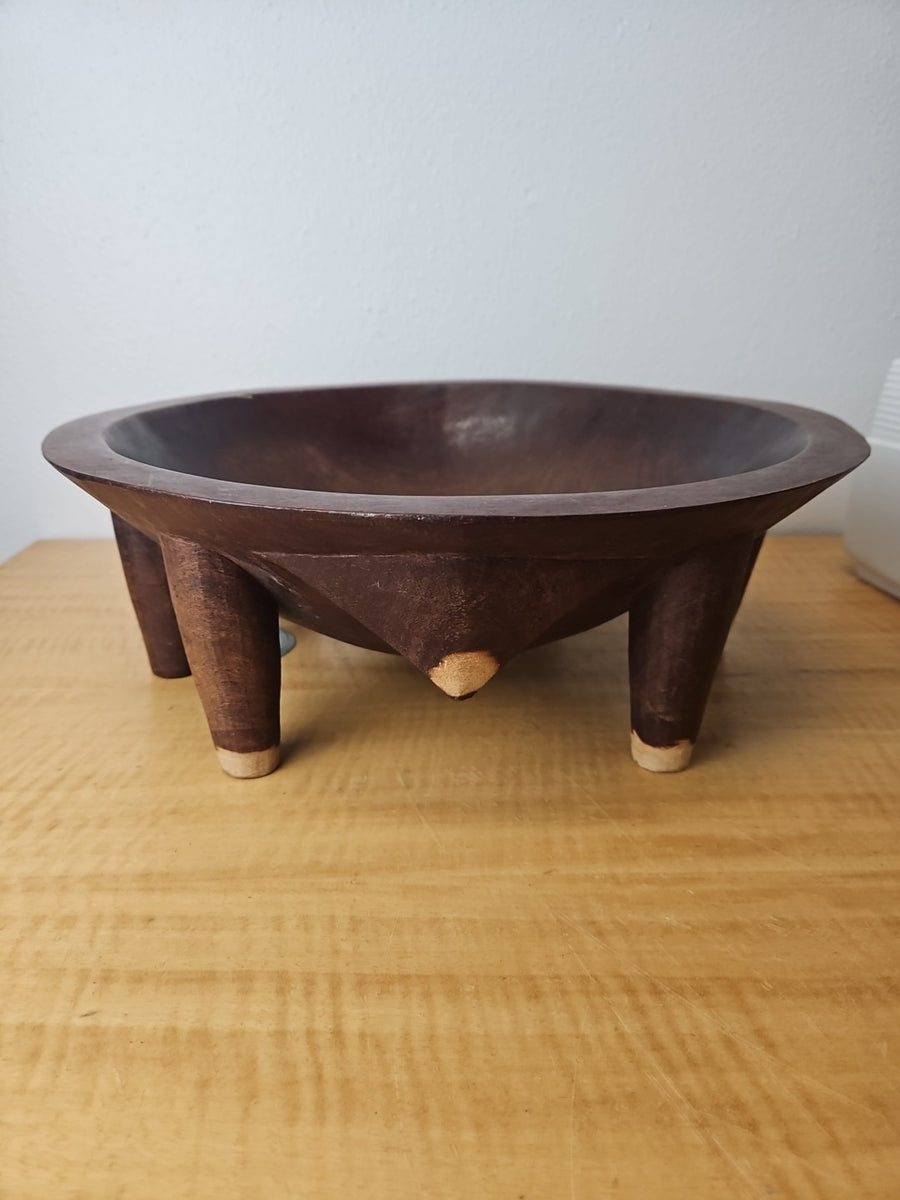 Kava Bowl- Polynesian Fijian Ceremonial Tanoa /Kava Carved Wood 6 LEGS ...