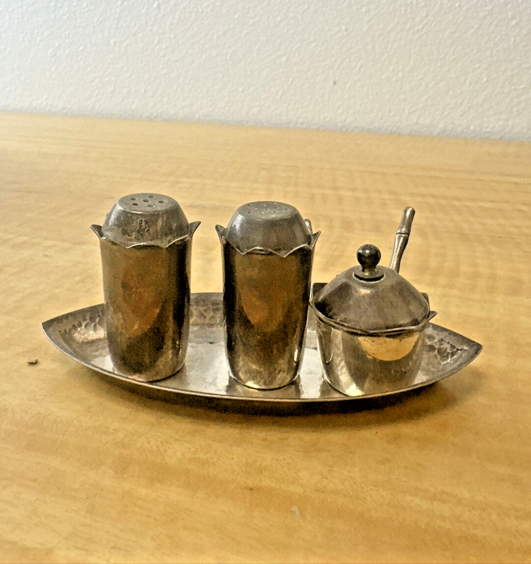 Antique Silver Condiment Caddy Tray Set 6 Piece 1930's – Kitchens For Good