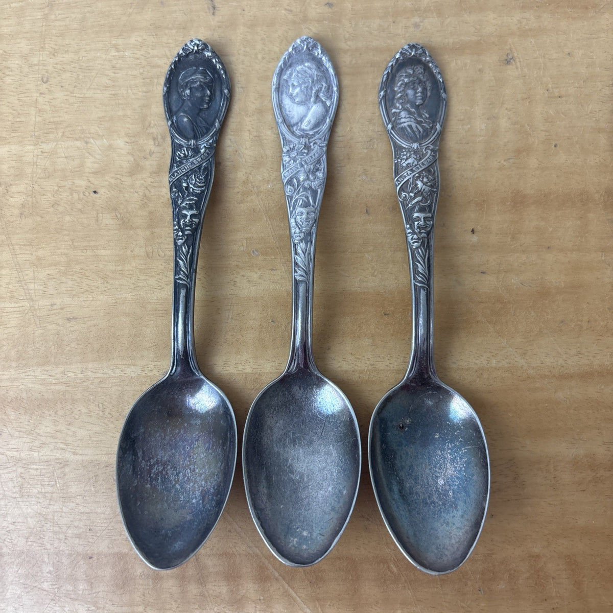 WM Rogers Commemorative Spoons Anita Stewart, Mary Fuller, Blanche Swe ...