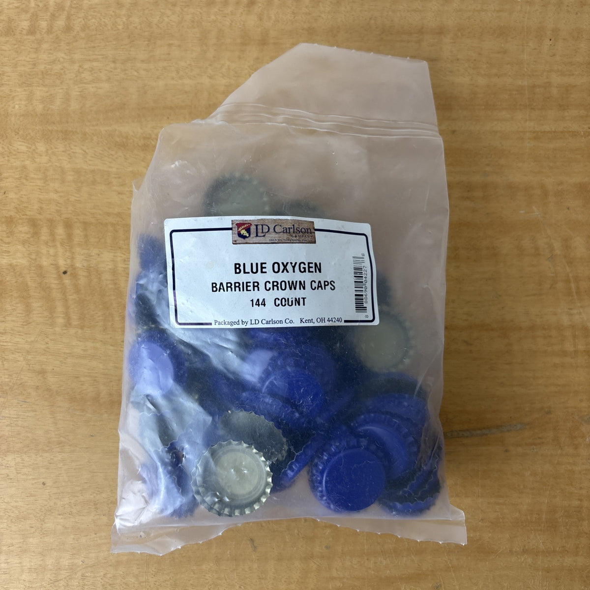 LD Carlson Blue Oxygen Barrier Crown Caps - Opened Bag, Around 100 Cap ...